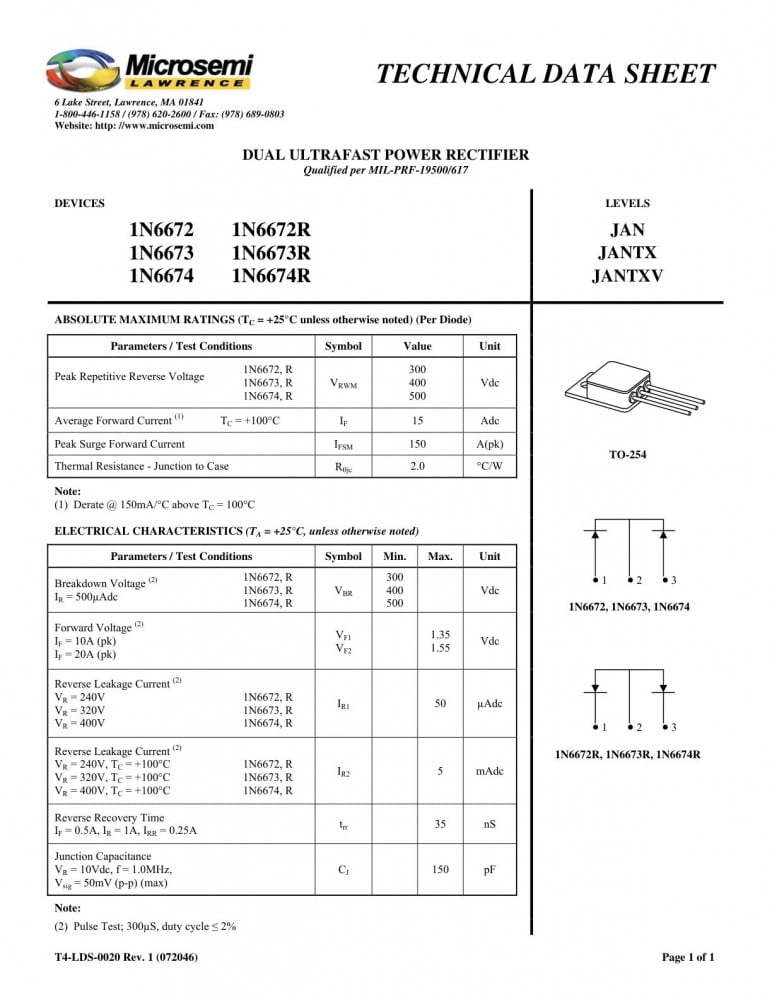 1N6673 technical document preview