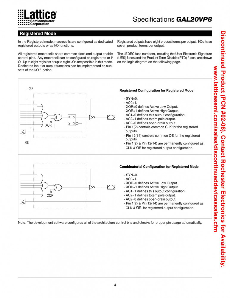 GAL20VP8B-25LJ technical document page 4