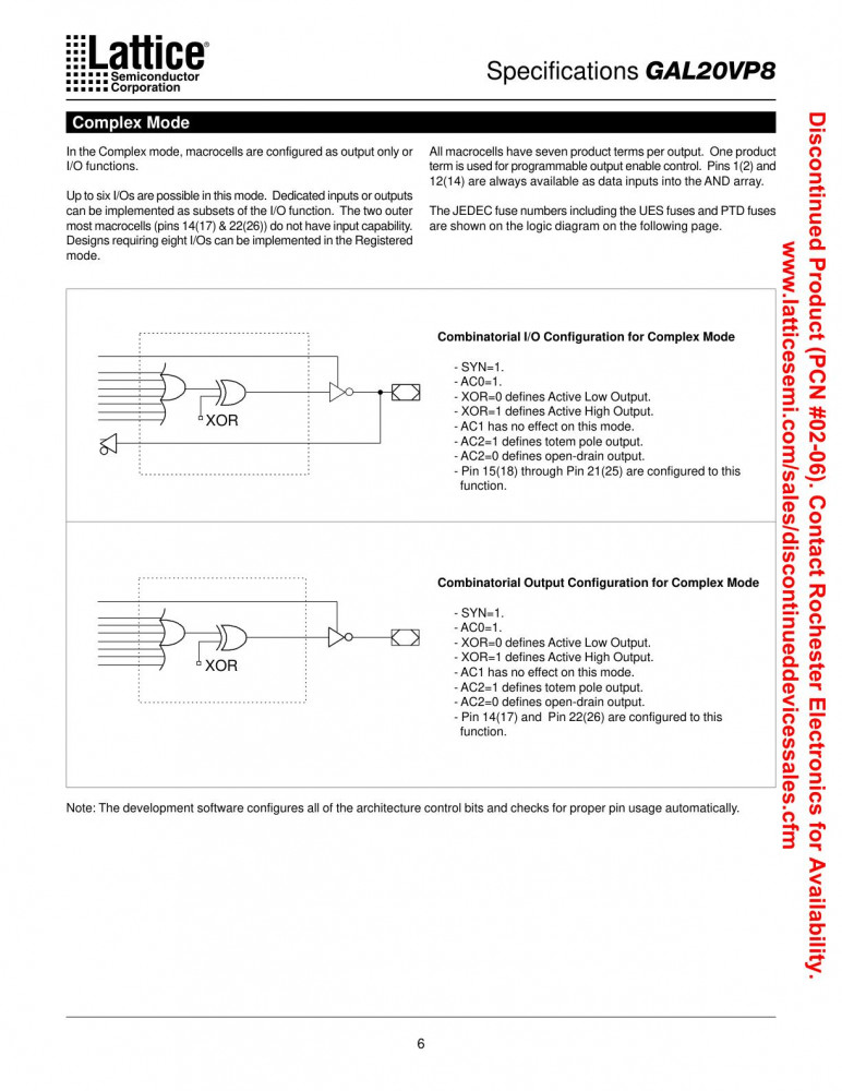 GAL20VP8B-25LJ technical document page 6