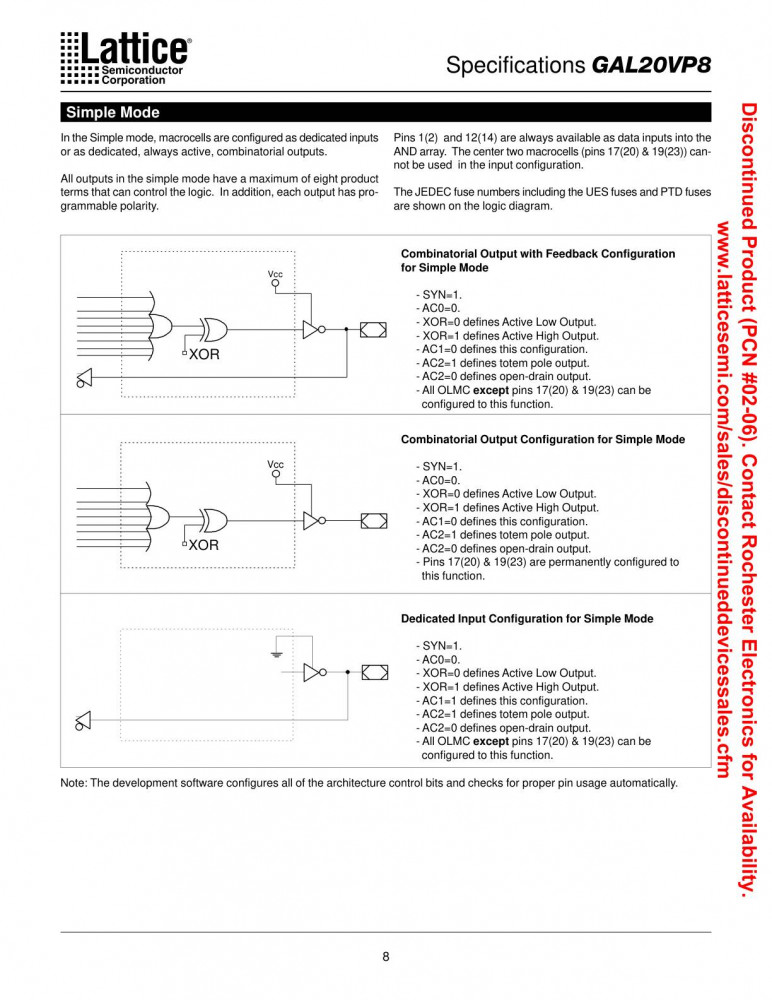 GAL20VP8B-25LJ technical document page 8