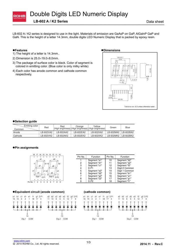 ROHM LB-602BA2 technical document page 1