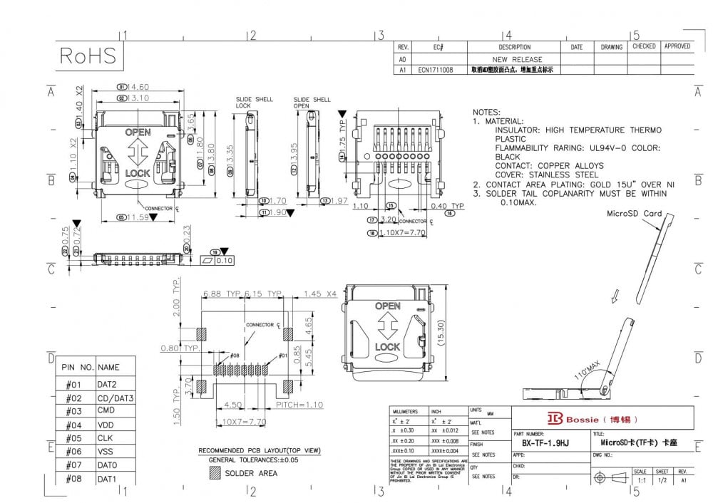 Bossie BX-TF-1.9HJ technical drawing page 1