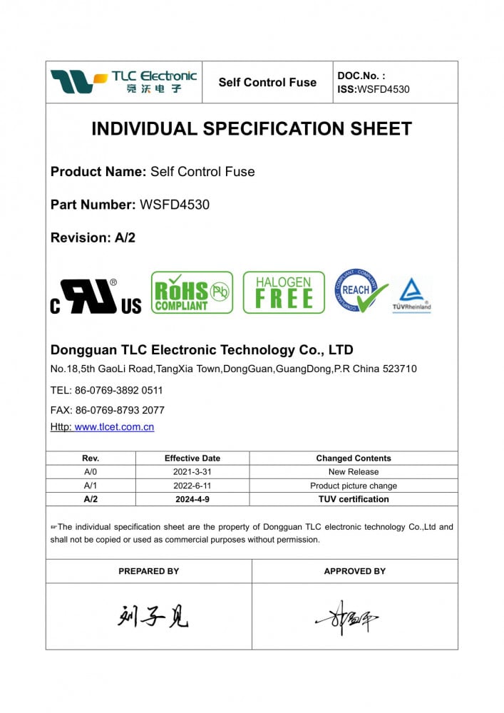 WSFD4530 datasheet page 1