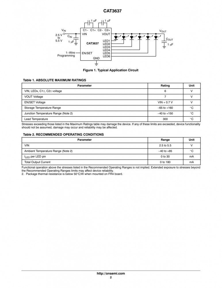 CAT3637 datasheet page 2