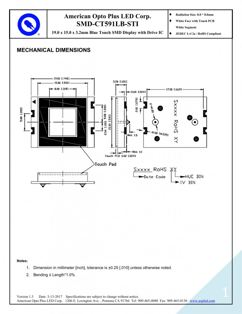 SMD-CT591LB-STI datasheet page 1