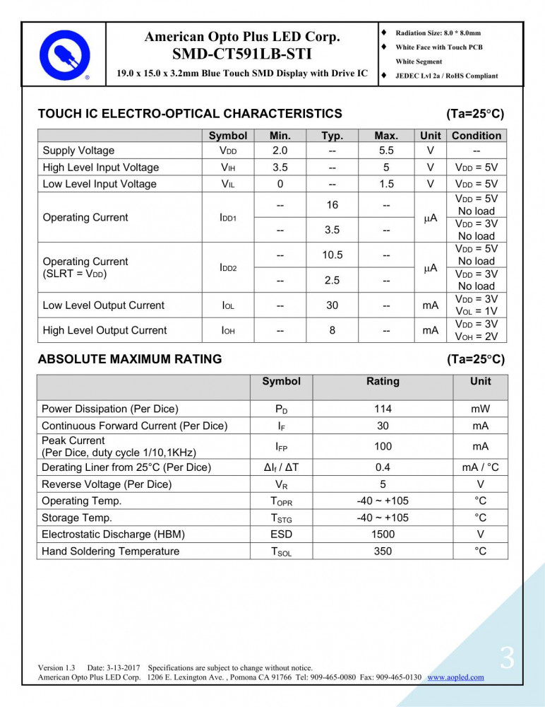 SMD-CT591LB-STI datasheet page 3