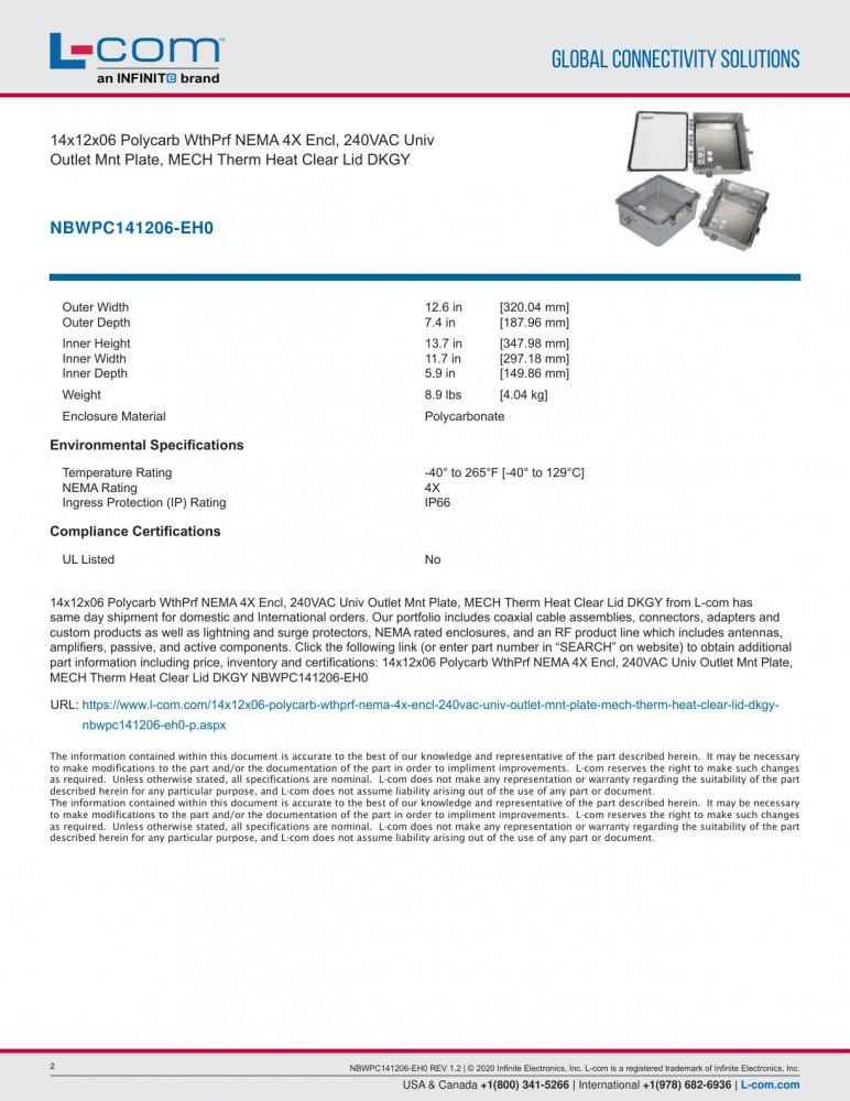 NBWPC141206-EH0 technical document page 2