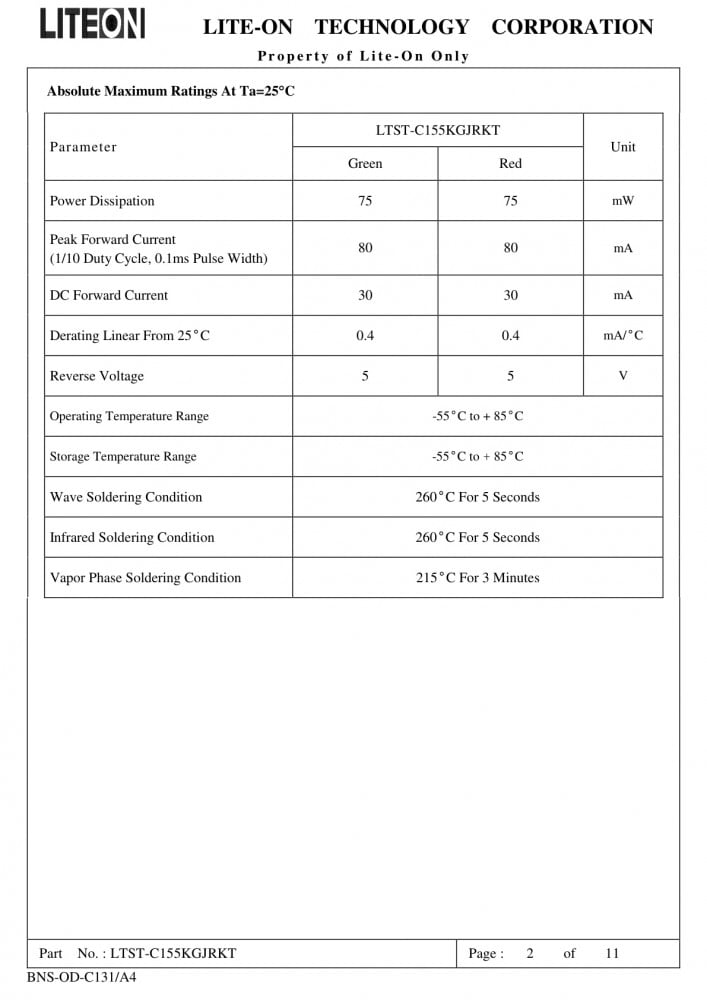 LTST-C155KGJRKT datasheet page 3