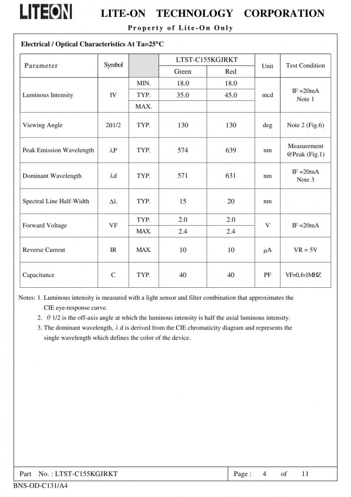LTST-C155KGJRKT datasheet page 5