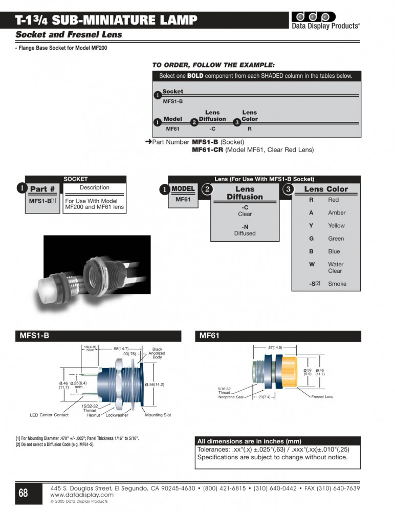 MFS1-B flange base socket product documentation