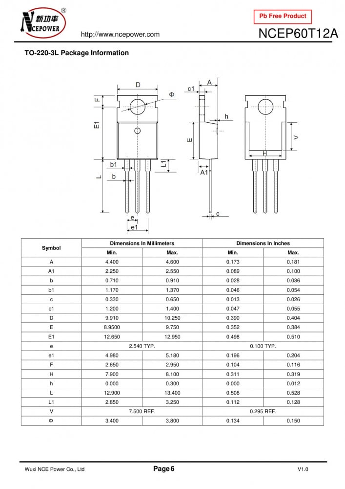 NCEP60T12A datasheet page 6