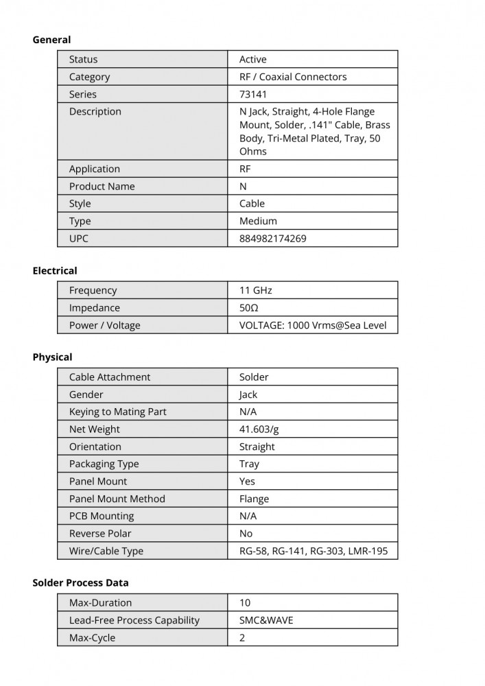 Product document image 2 for MOLEX 731410040
