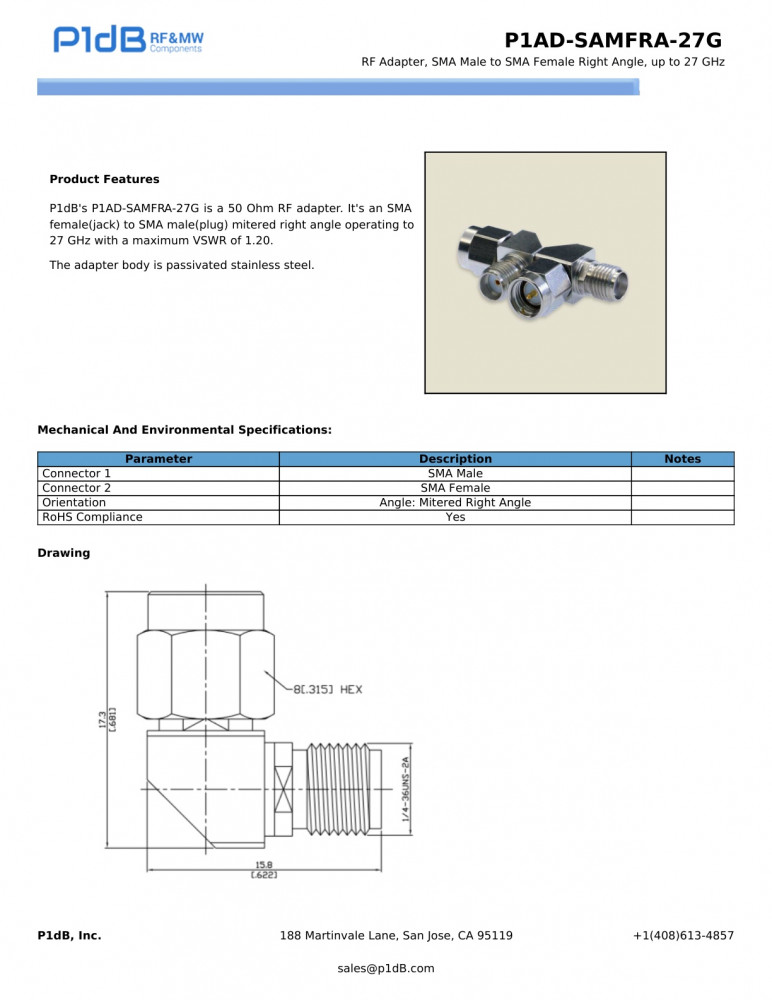 P1AD-SAMFRA-27G product visual