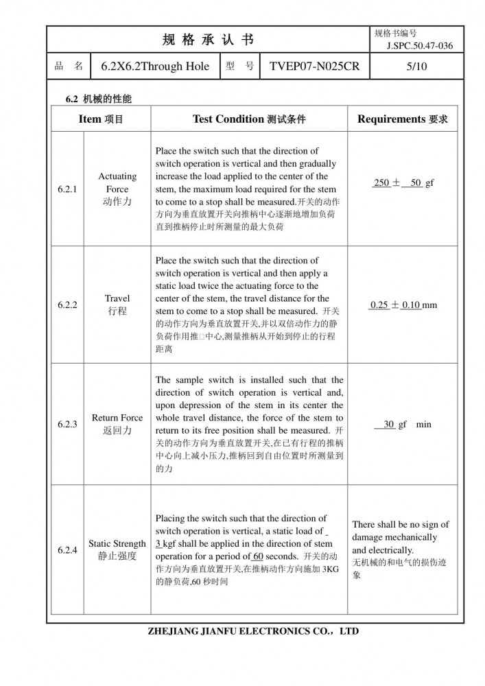 TVEP07-N025CR specification page 6