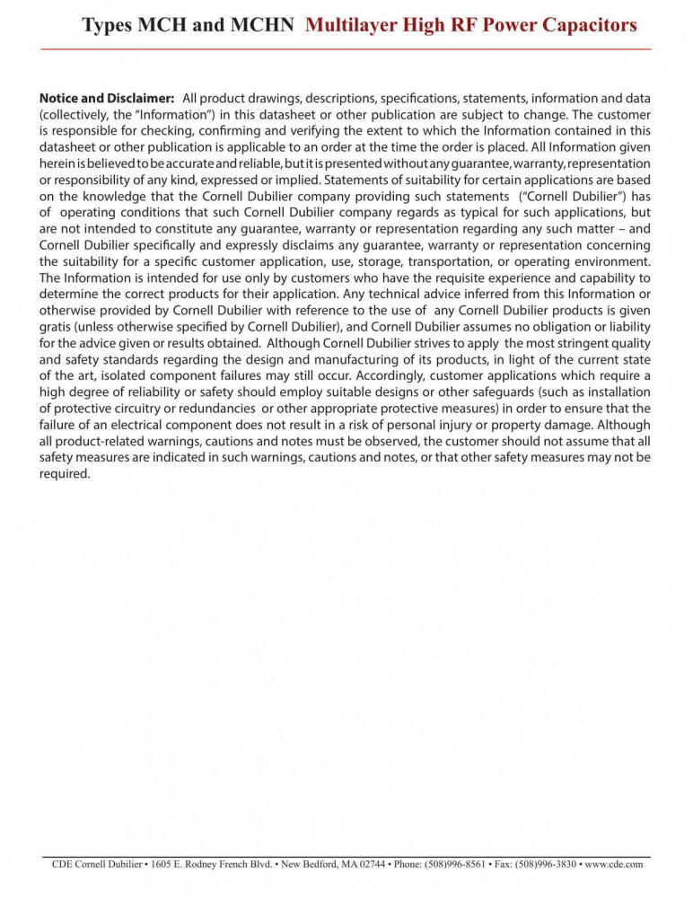 MCH and MCHN datasheet page 7