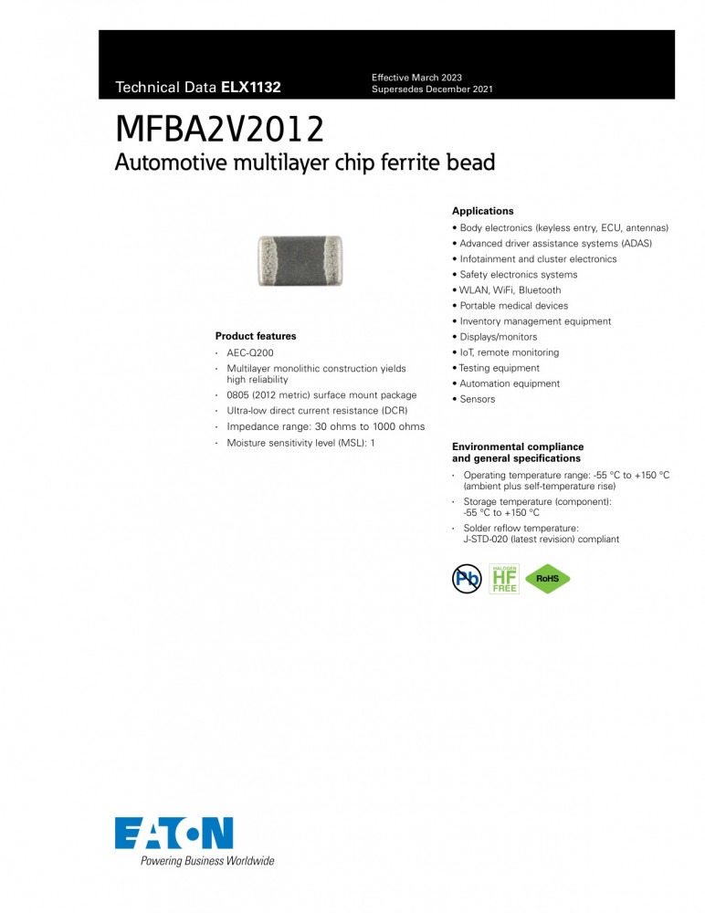 EATON MFBA2V2012 datasheet page 1