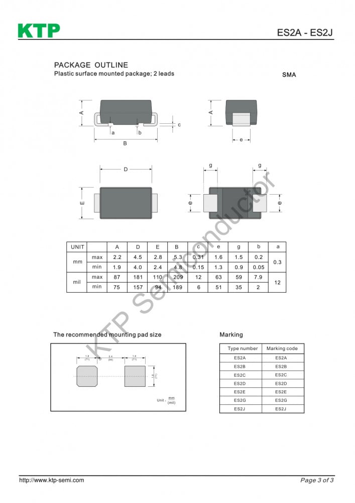 KTP ES2J datasheet page 3