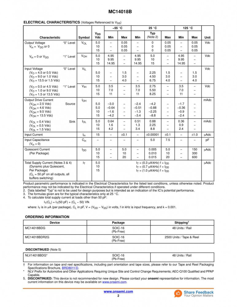 MC14018B datasheet page 2