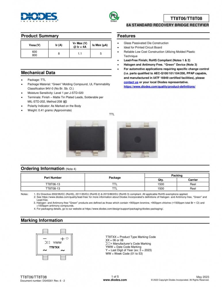 TT8T08-13 datasheet page 1