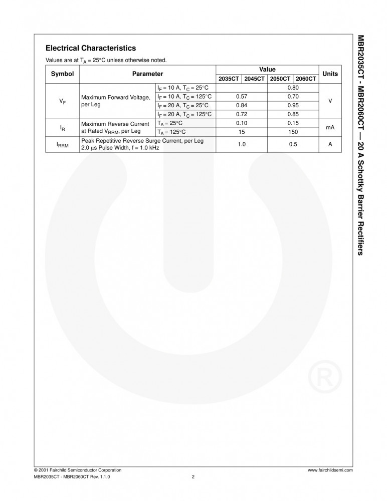 MBR2060CT datasheet page 3