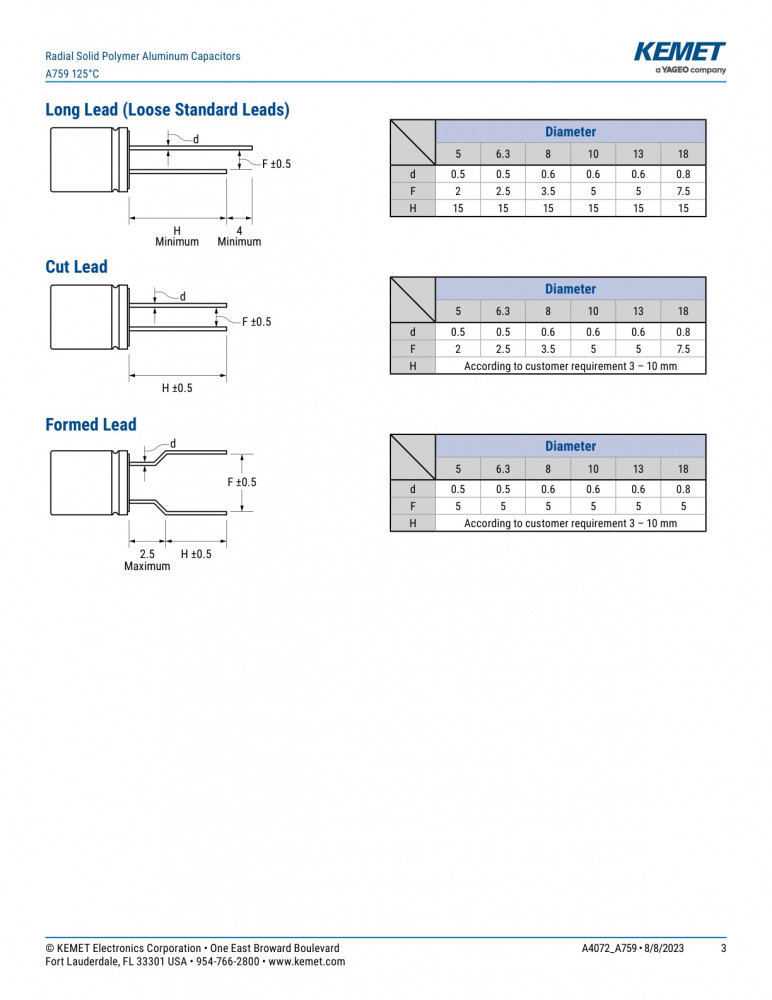 KEMET A759 datasheet page 3