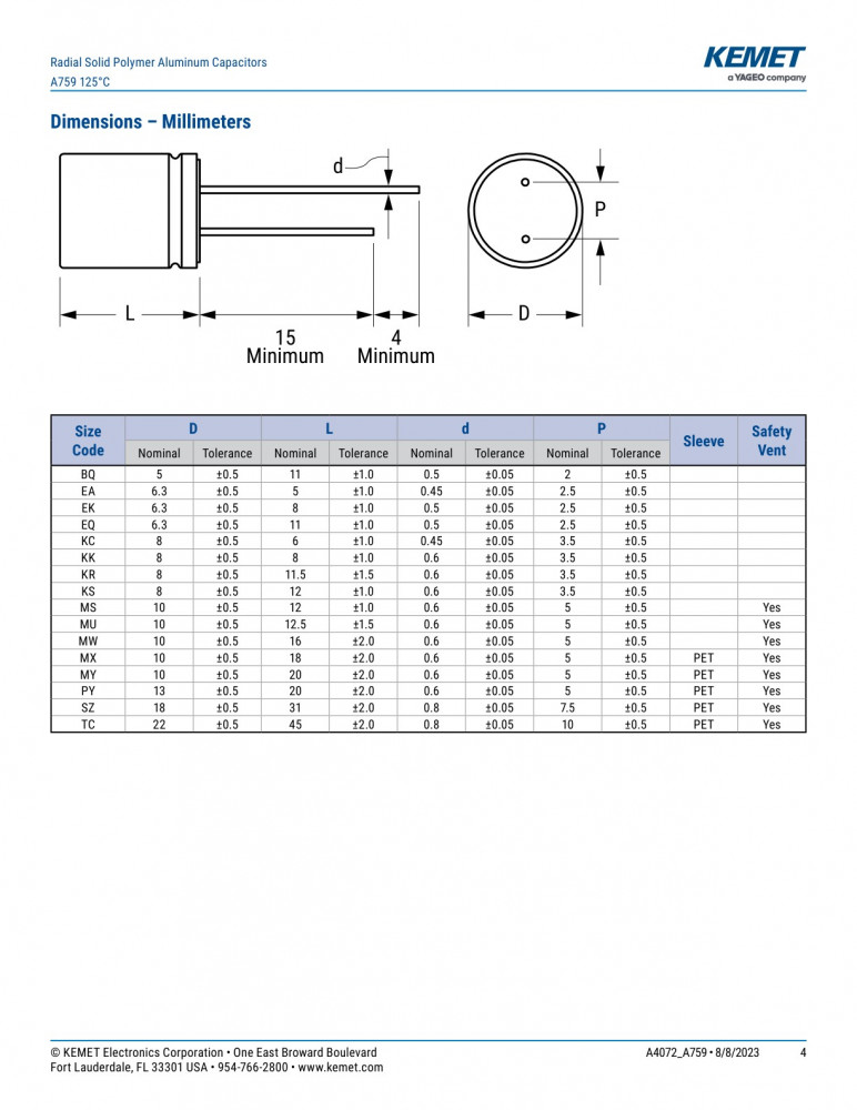 KEMET A759 datasheet page 4