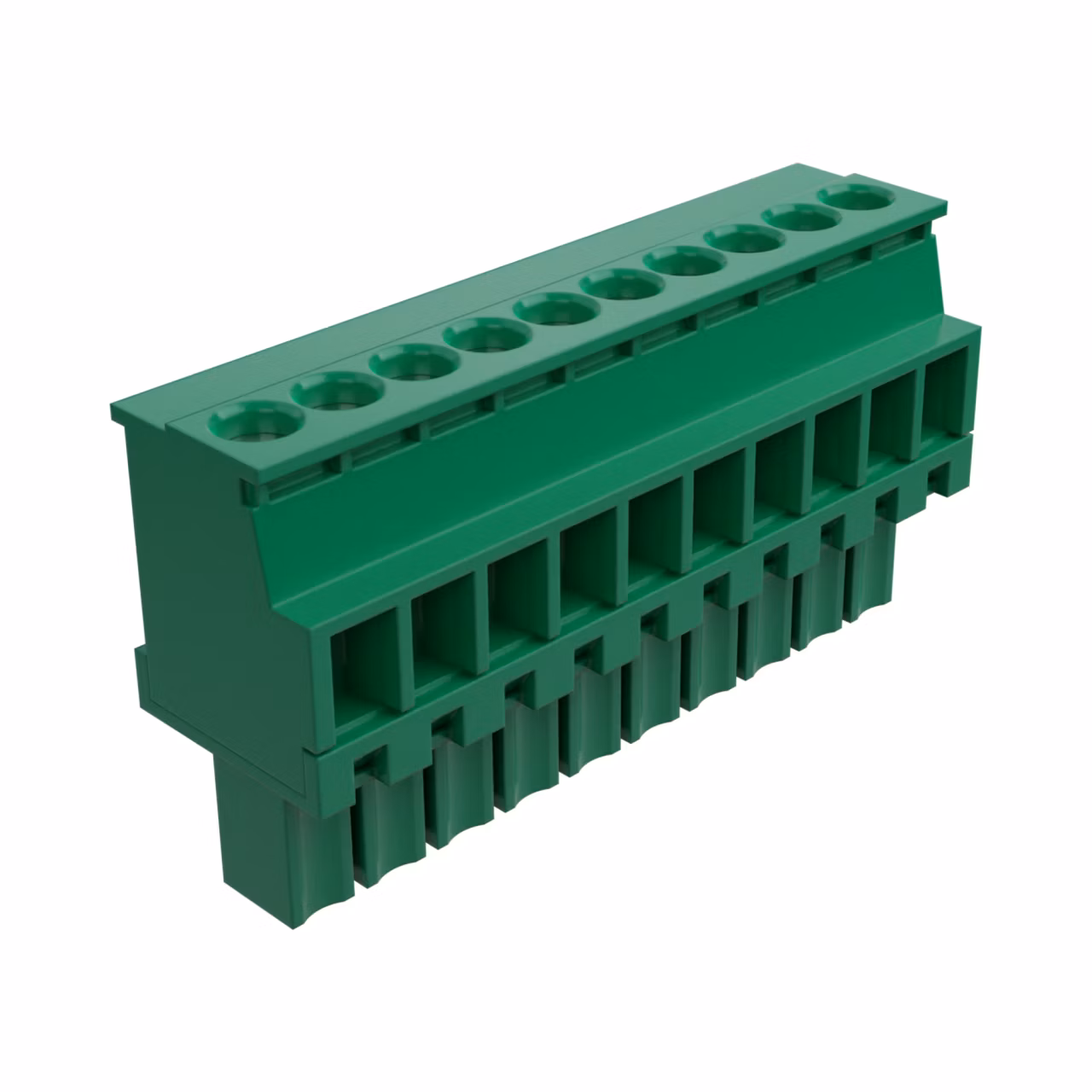 3.50mm Pitch Eurostyle Vertical Plug, Rear Wire Entry, Green Housing, Gold (Au) Plated, 10 Circuits for sale
