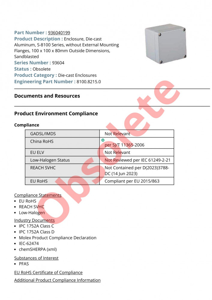936040199 product documentation image, page 1