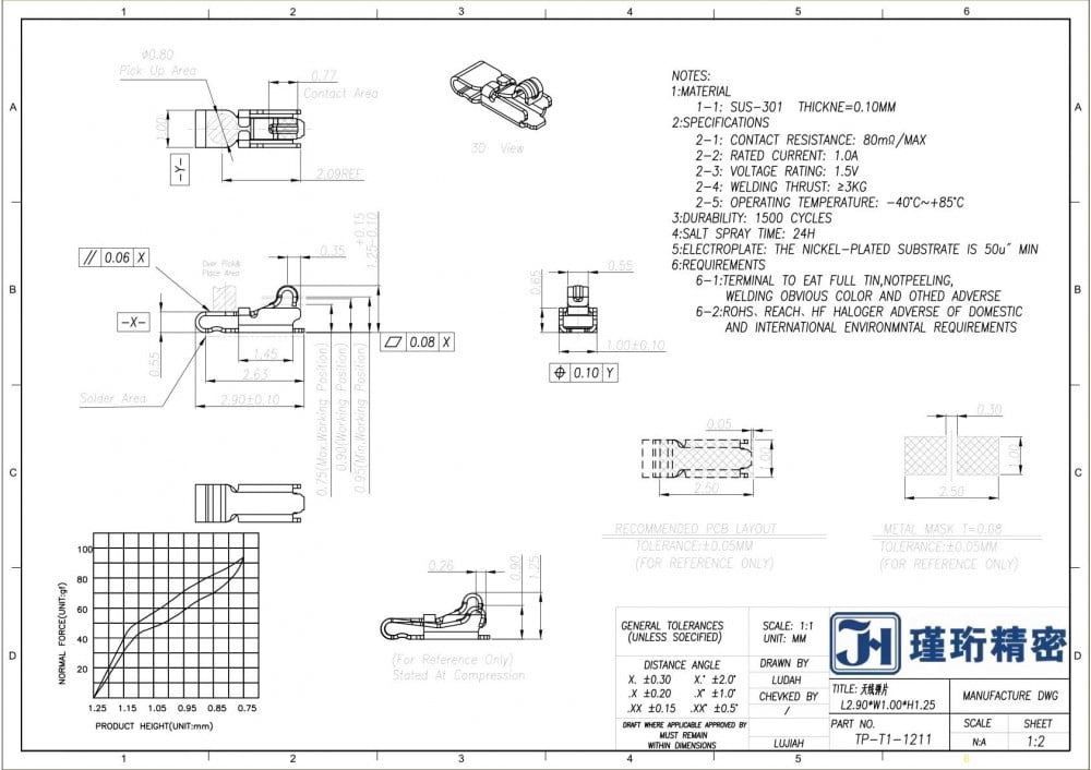 TP-T1-1211 technical document page 1