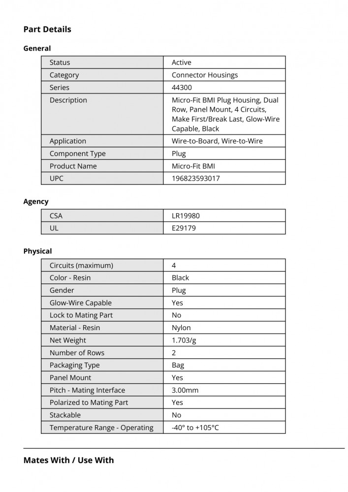 MOLEX 443000432 technical document image, page 2