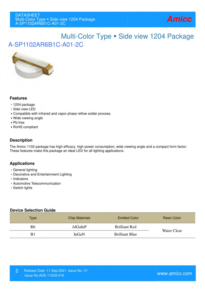 A-SP1102AR6B1C-A01-2C datasheet page 2