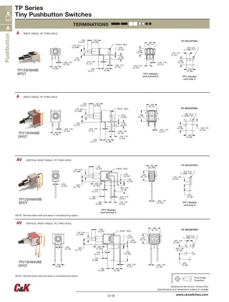 C&K TP Series datasheet page 4