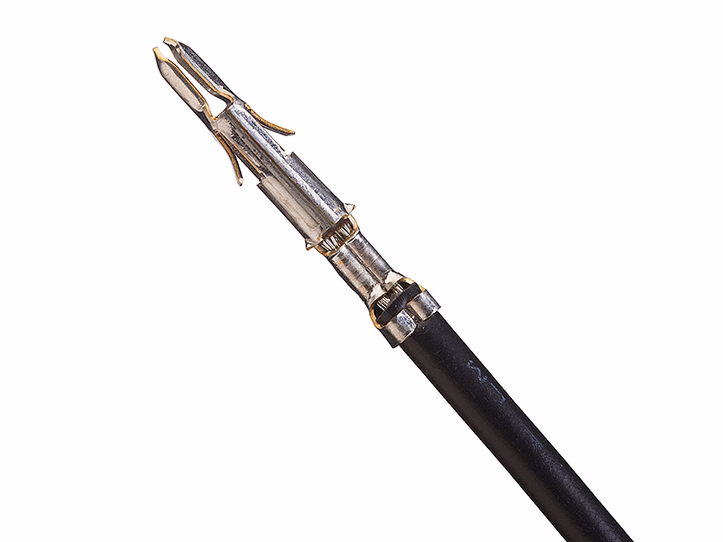 Pre-Crimped Lead Mega-Fit Female-to-Mega-Fit Female, Gold (Au) Plating, 300.00mm Length, 12 AWG, Black
