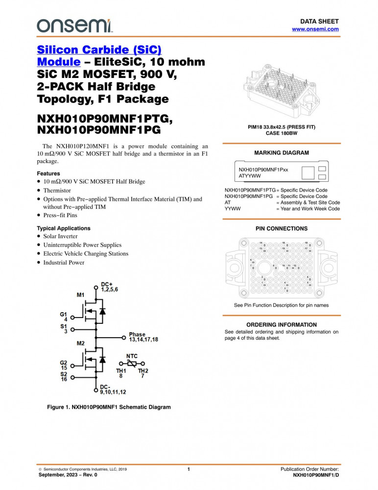 NXH010P90MNF1 datasheet page 1