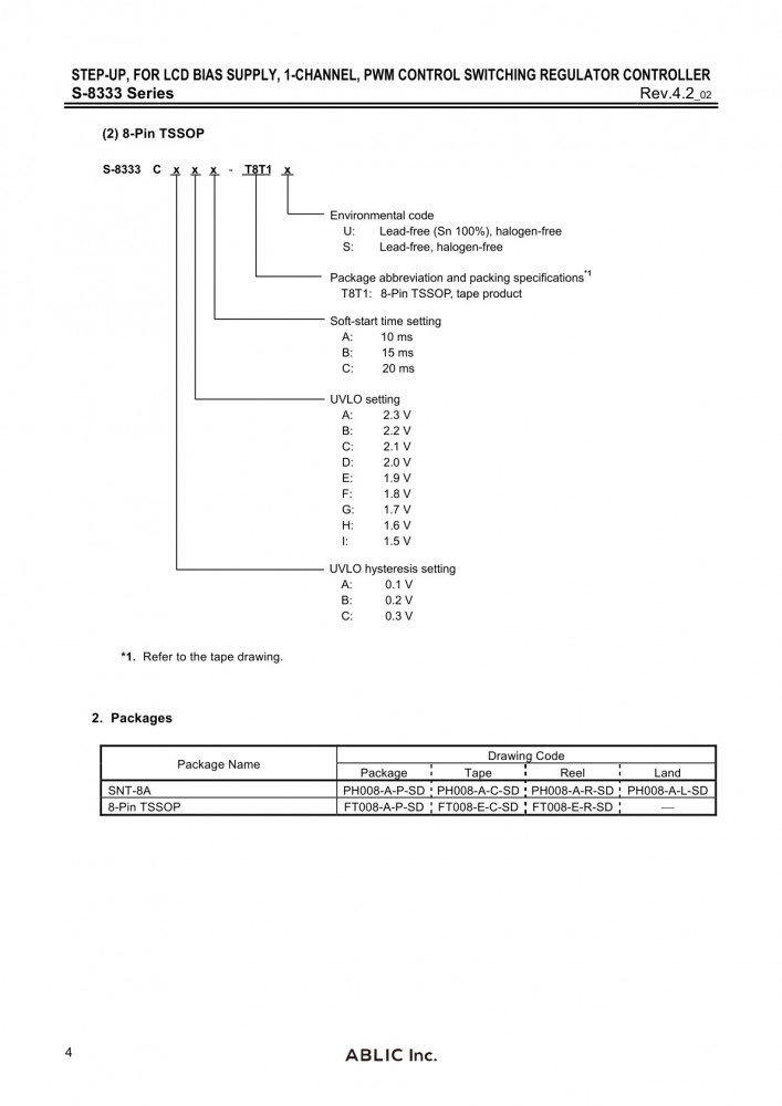 ABLIC S-8333 datasheet page 4
