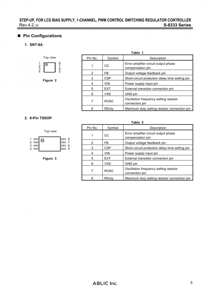 ABLIC S-8333 datasheet page 5