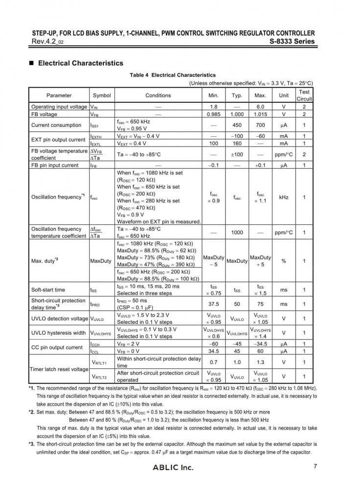 ABLIC S-8333 datasheet page 7