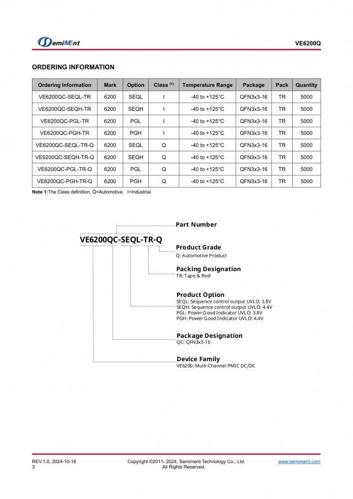 VE6200Q datasheet page 3
