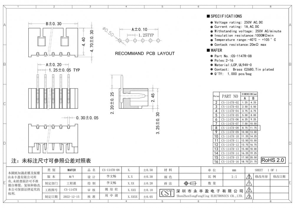 CST CS-1147R-08 technical drawing