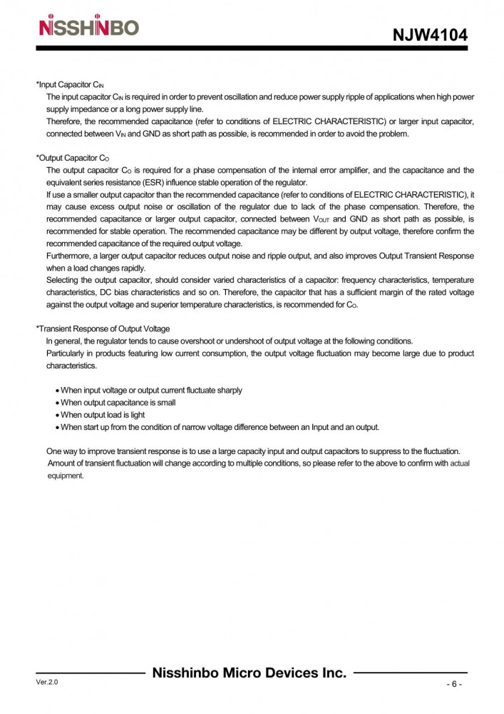 NJW4104 datasheet page 6