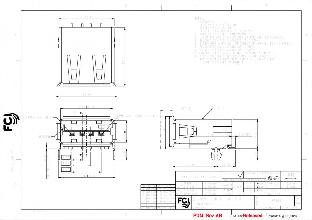 Amphenol 87583 drawing page 1