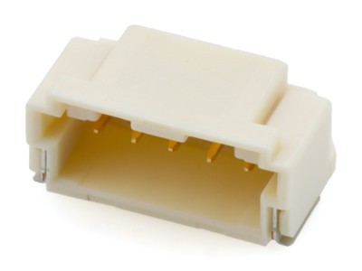 DuraClik Wire-to-Board Header, Single Row, Right-Angle, 5 Circuits, Gold  (Au) Plating, Natural for sale