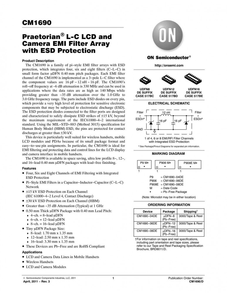 CM1690 datasheet page 1
