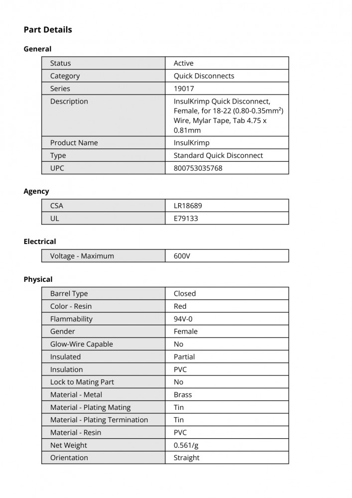 MOLEX 190170009 product document image, page 2