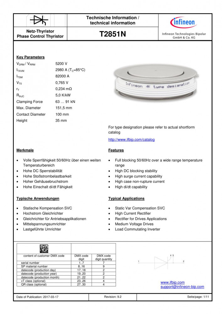 T2851N52TOH datasheet page 1
