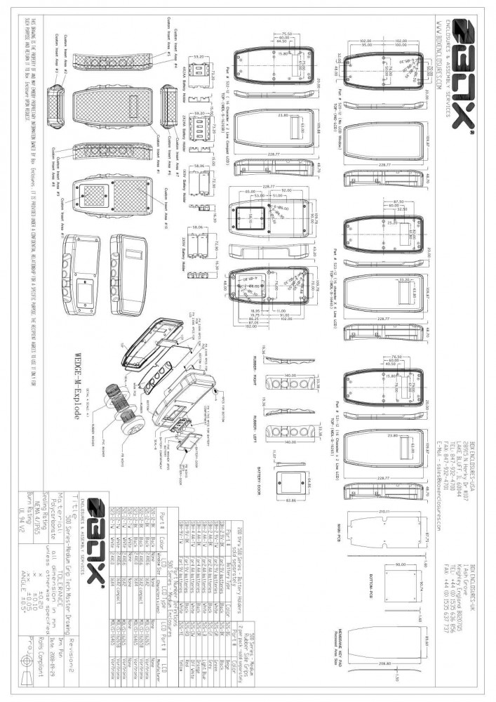 Box Enclosures 500 Series medium enclosure drawing