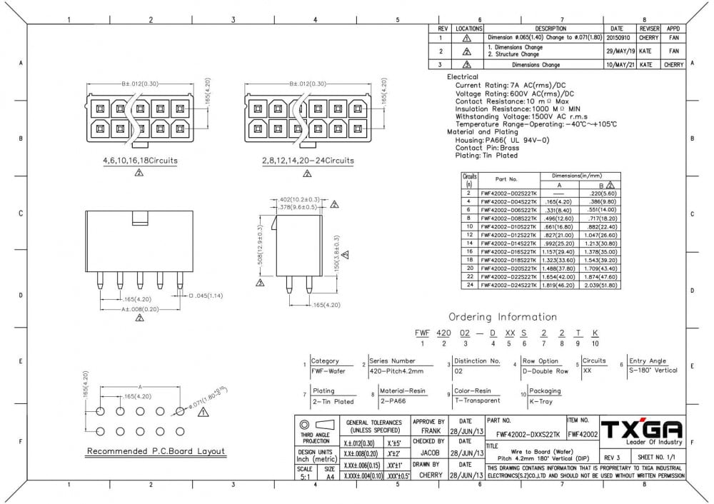 FWF42002-D12S22TK technical drawing preview