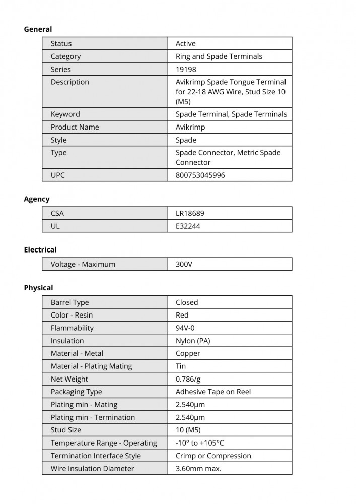 MOLEX 191980007 technical document page 2
