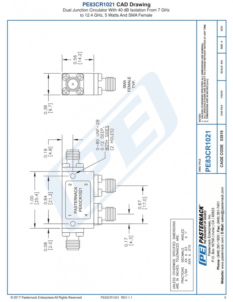 PE83CR1021 technical datasheet page 5
