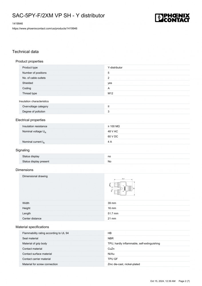 Phoenix Contact 1419946 technical document page 2